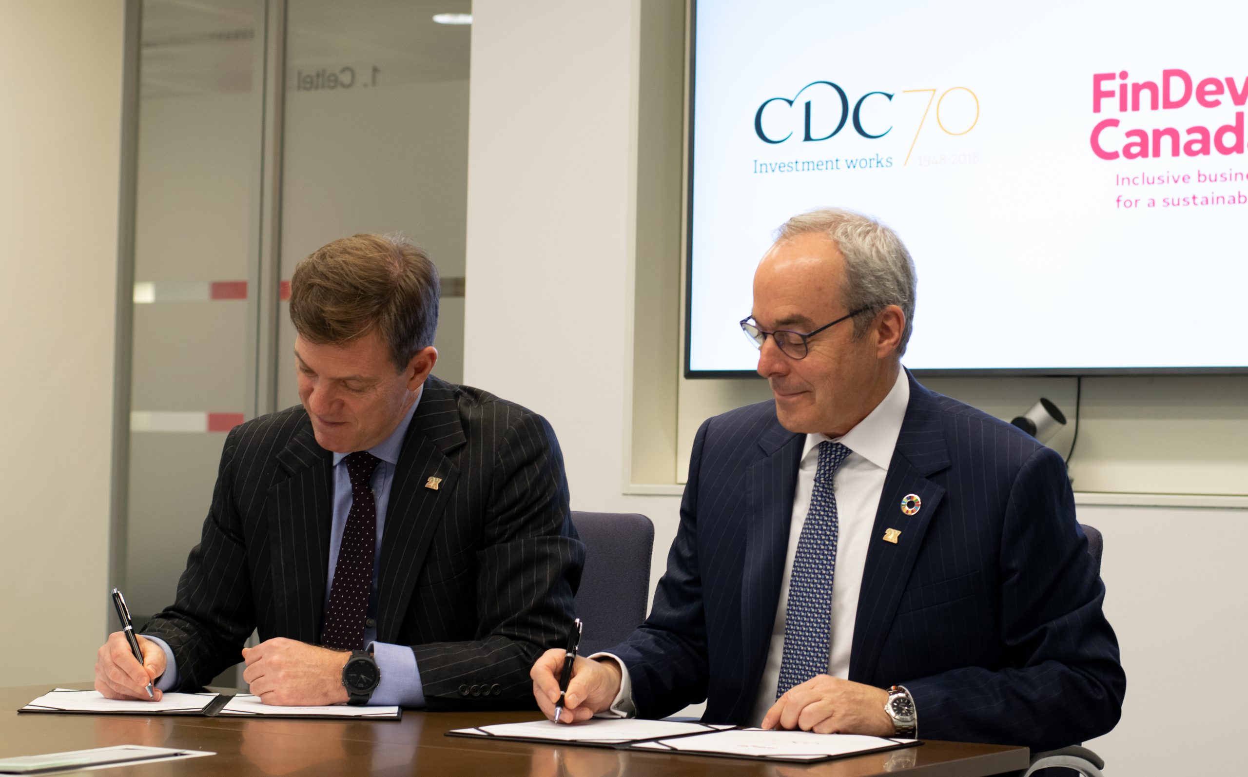 FinDev Canada and CDC Group sign agreement to contribute towards the achievement of the ...